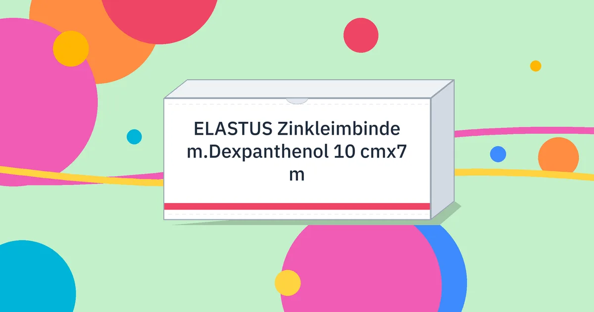 Symbolbild: Packung mit der Aufschrift ELASTUS Zinkleimbinde m.Dexpanthenol 10 cmx7 m (PZN 11554291) – Verfügbarkeit und Bezug in Apotheken in Frankfurt am Main