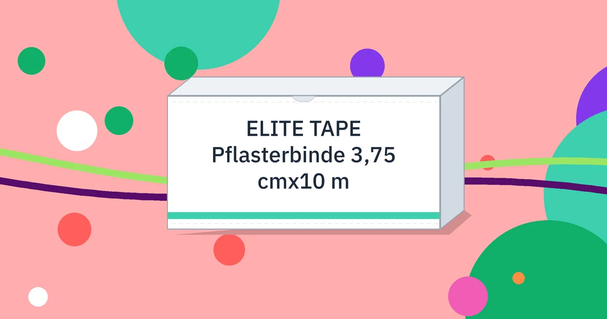 Symbolbild: Packung mit der Aufschrift ELITE TAPE Pflasterbinde 3,75 cmx10 m (PZN 07540432) – Verfügbarkeit und Bezug in Apotheken in Frankfurt am Main