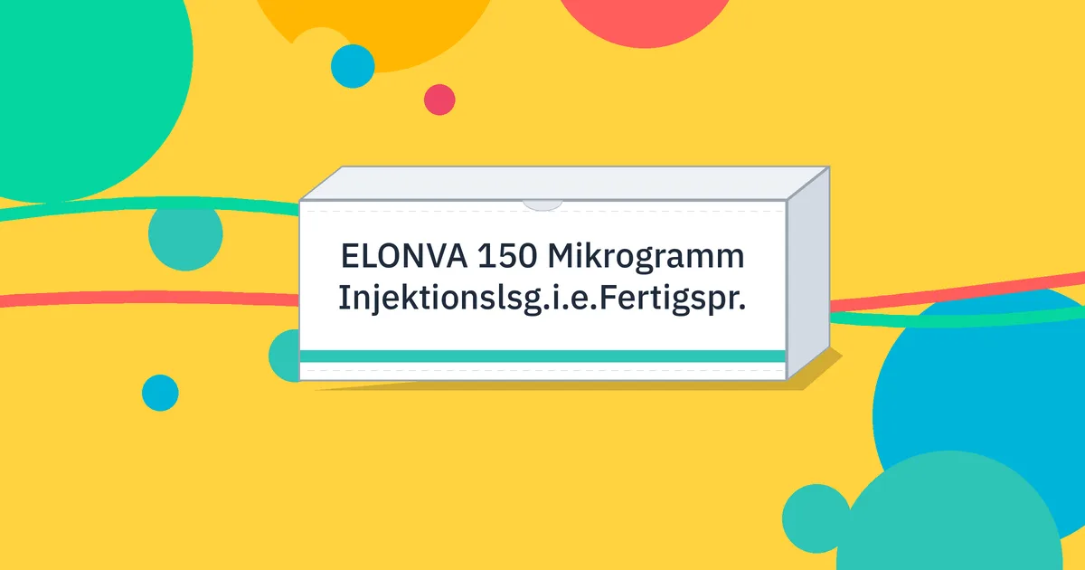 Symbolbild: Packung mit der Aufschrift ELONVA 150 Mikrogramm Injektionslsg.i.e.Fertigspr. (PZN 01457575) – Verfügbarkeit und Bezug in Apotheken in Frankfurt am Main