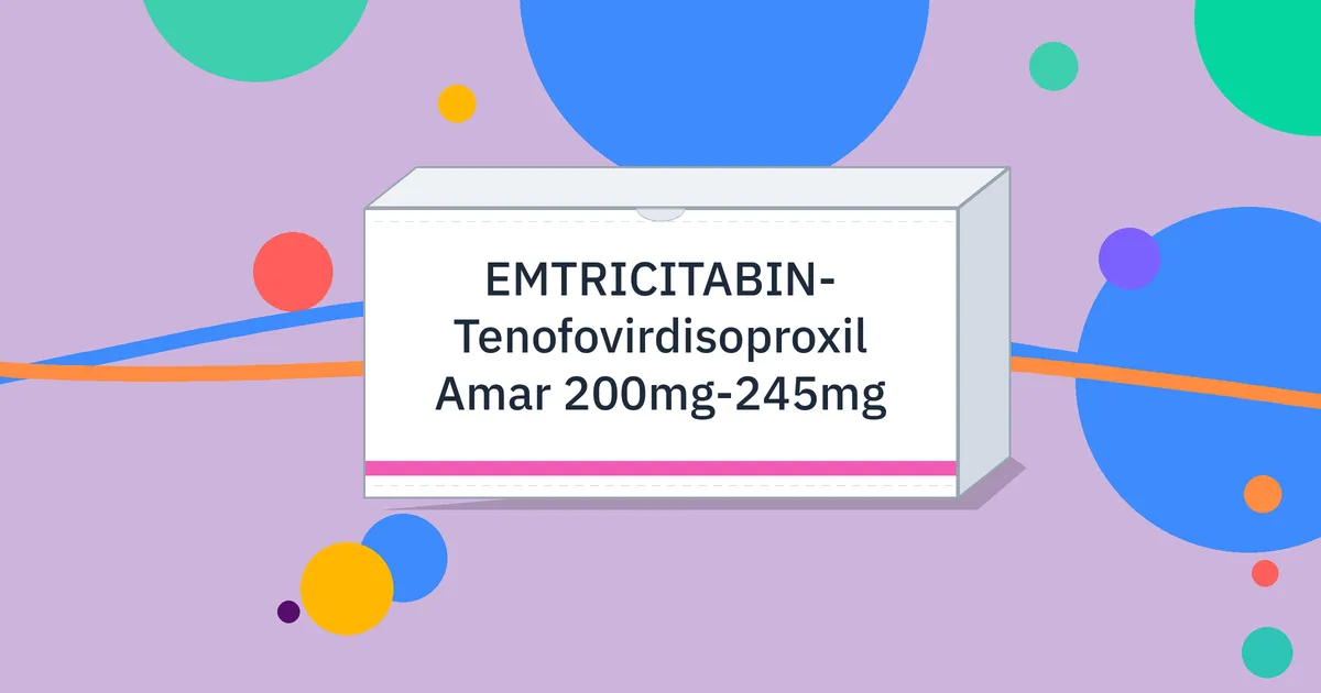 Symbolbild: Packung mit der Aufschrift EMTRICITABIN-Tenofovirdisoproxil Amar 200mg-245mg (PZN 16385396) – Verfügbarkeit und Bezug in Apotheken in Frankfurt am Main