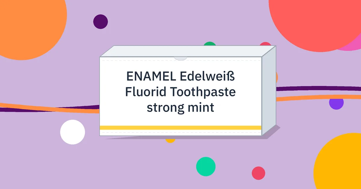 Symbolbild: Packung mit der Aufschrift ENAMEL Edelweiß Fluorid Toothpaste strong mint (PZN 18137372) – Verfügbarkeit und Bezug in Apotheken in Frankfurt am Main
