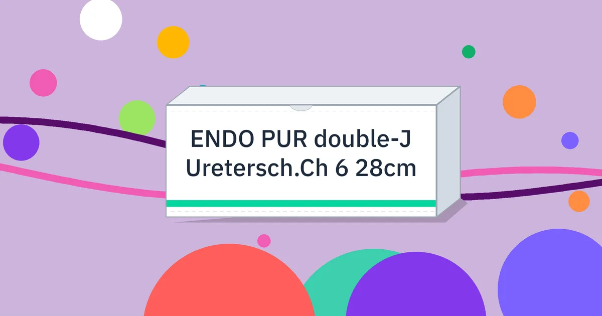 Symbolbild: Packung mit der Aufschrift ENDO PUR double-J Uretersch.Ch 6 28cm (PZN 00437895) – Verfügbarkeit und Bezug in Apotheken in Frankfurt am Main