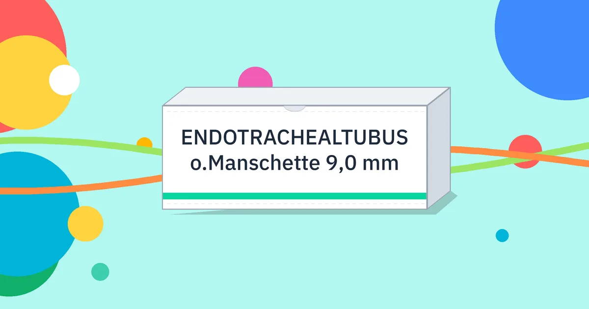 Symbolbild: Packung mit der Aufschrift ENDOTRACHEALTUBUS o.Manschette 9,0 mm (PZN 08887327) – Verfügbarkeit und Bezug in Apotheken in Frankfurt am Main