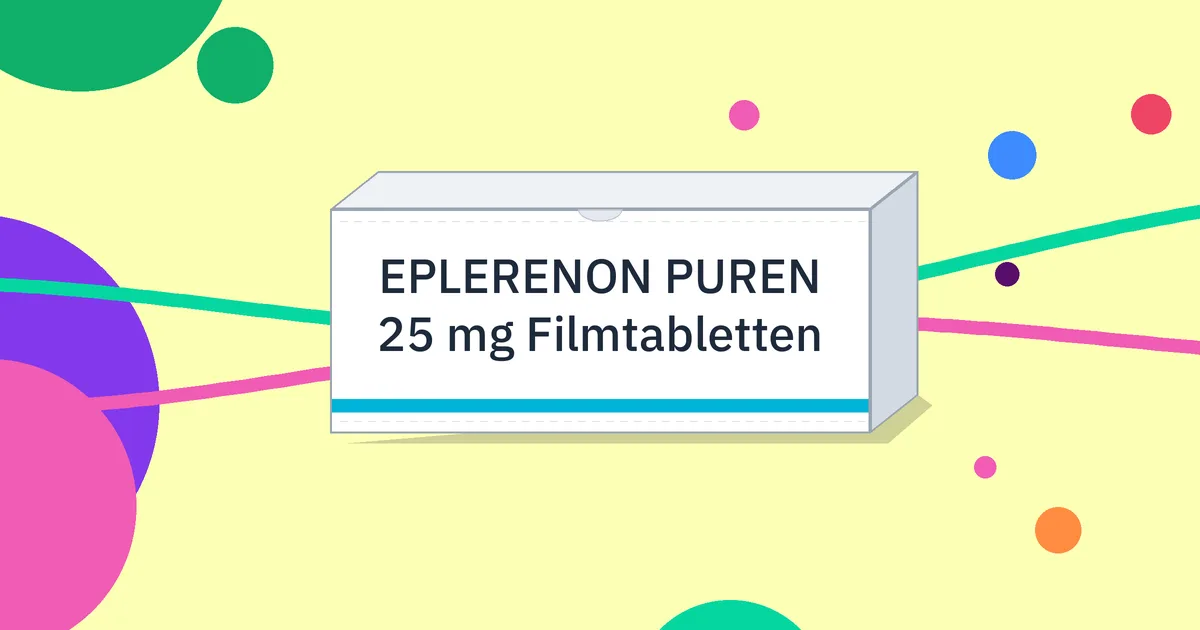 Symbolbild: Packung mit der Aufschrift EPLERENON PUREN 25 mg Filmtabletten (PZN 11108203) – Verfügbarkeit und Bezug in Apotheken in Frankfurt am Main