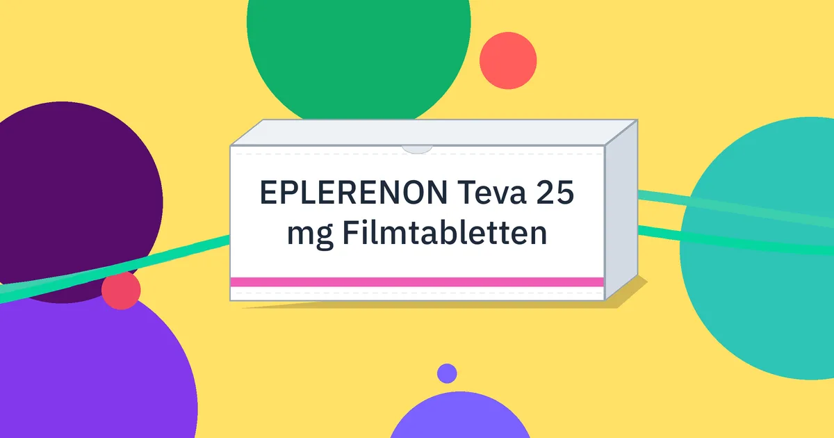 Symbolbild: Packung mit der Aufschrift EPLERENON Teva 25 mg Filmtabletten (PZN 19734041) – Verfügbarkeit und Bezug in Apotheken in Frankfurt am Main