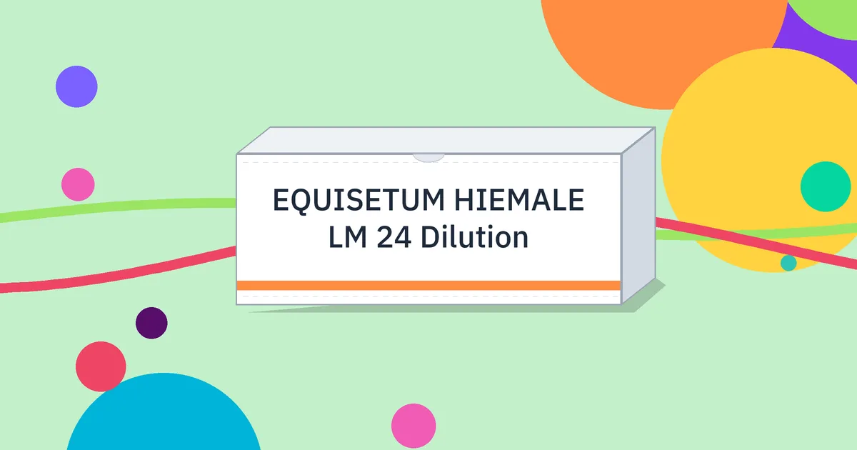 Symbolbild: Packung mit der Aufschrift EQUISETUM HIEMALE LM 24 Dilution (PZN 13473591) – Verfügbarkeit und Bezug in Apotheken in Frankfurt am Main