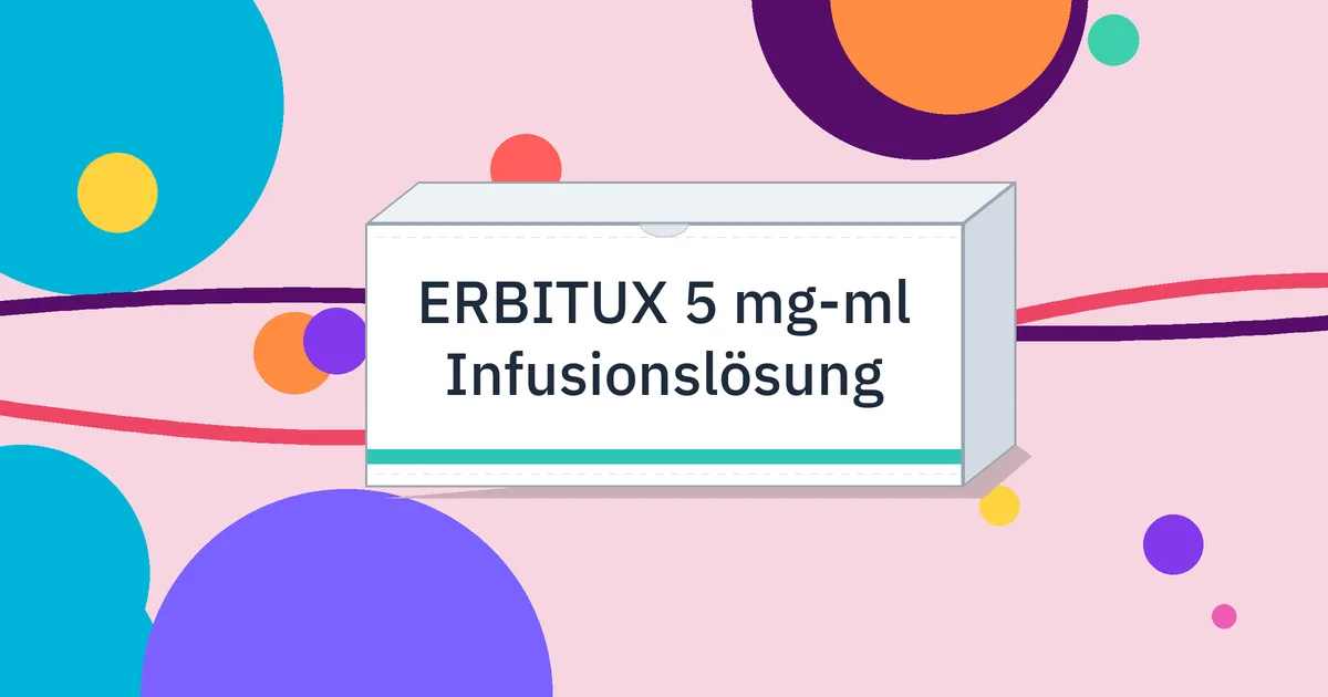 Symbolbild: Packung mit der Aufschrift ERBITUX 5 mg-ml Infusionslösung (PZN 10709142) – Verfügbarkeit und Bezug in Apotheken in Frankfurt am Main