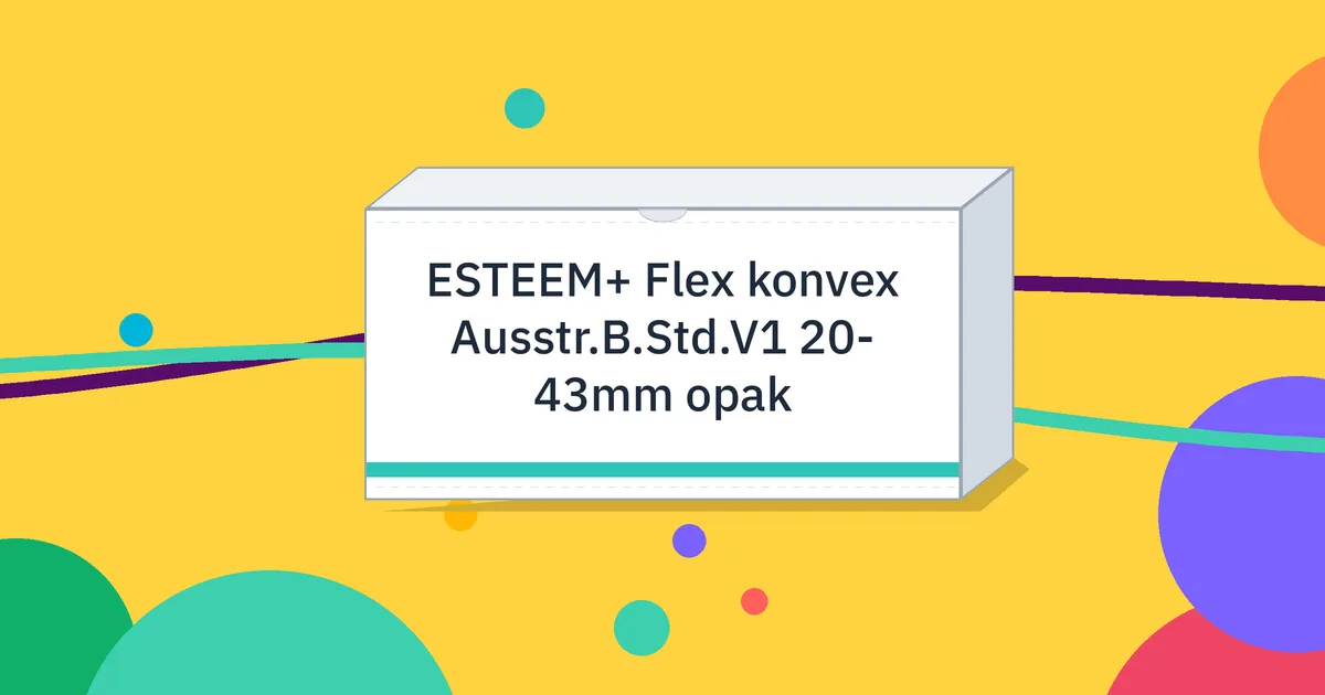 Symbolbild: Packung mit der Aufschrift ESTEEM+ Flex konvex Ausstr.B.Std.V1 20-43mm opak (PZN 11854366) – Verfügbarkeit und Bezug in Apotheken in Frankfurt am Main