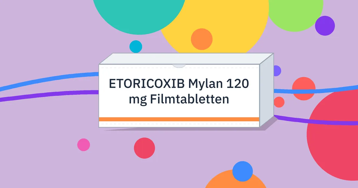 Symbolbild: Packung mit der Aufschrift ETORICOXIB Mylan 120 mg Filmtabletten (PZN 12643341) – Verfügbarkeit und Bezug in Apotheken in Frankfurt am Main