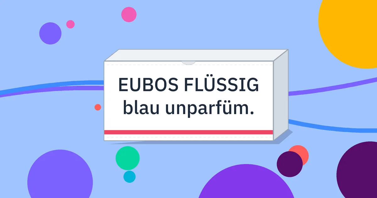 Symbolbild: Packung mit der Aufschrift EUBOS FLÜSSIG blau unparfüm. (PZN 02261532) – Verfügbarkeit und Bezug in Apotheken in Frankfurt am Main