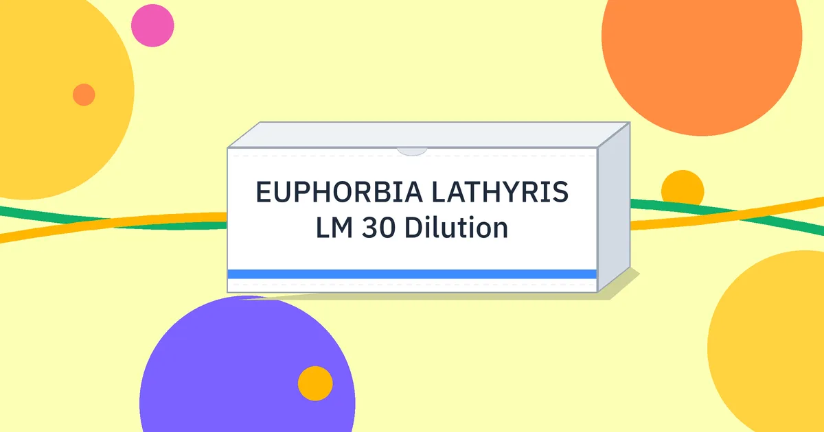 Symbolbild: Packung mit der Aufschrift EUPHORBIA LATHYRIS LM 30 Dilution (PZN 13482526) – Verfügbarkeit und Bezug in Apotheken in Frankfurt am Main