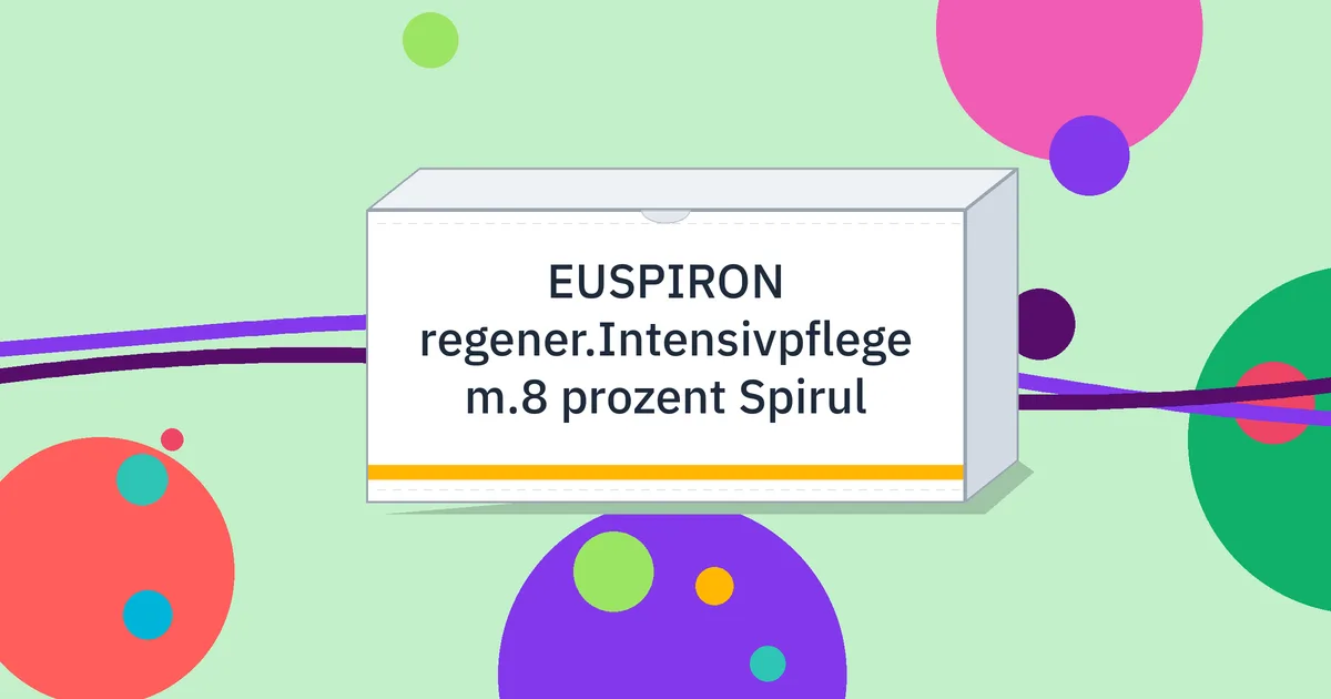 Symbolbild: Packung mit der Aufschrift EUSPIRON regener.Intensivpflege m.8 prozent Spirul (PZN 18704411) – Verfügbarkeit und Bezug in Apotheken in Frankfurt am Main