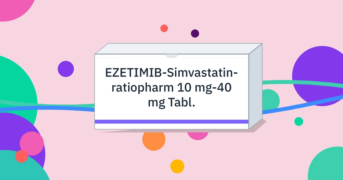 Symbolbild: Packung mit der Aufschrift EZETIMIB-Simvastatin-ratiopharm 10 mg-40 mg Tabl. (PZN 13858977) – Verfügbarkeit und Bezug in Apotheken in Frankfurt am Main