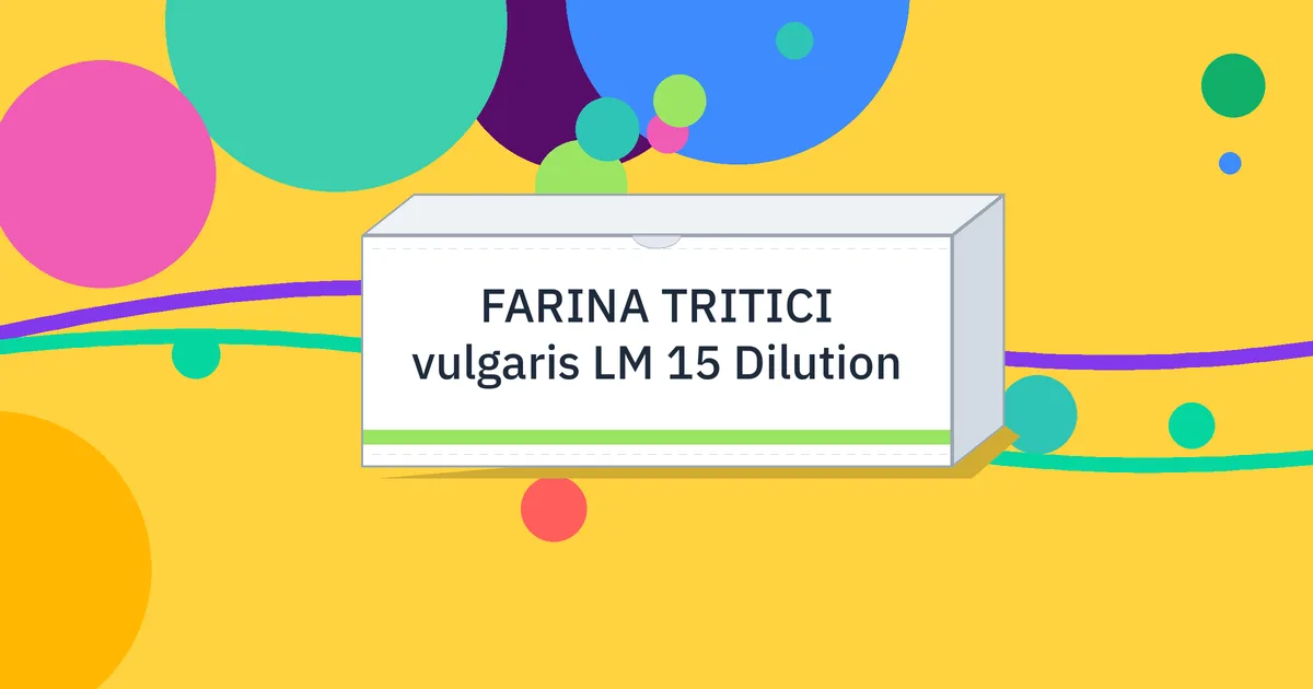 Symbolbild: Packung mit der Aufschrift FARINA TRITICI vulgaris LM 15 Dilution (PZN 13487883) – Verfügbarkeit und Bezug in Apotheken in Frankfurt am Main