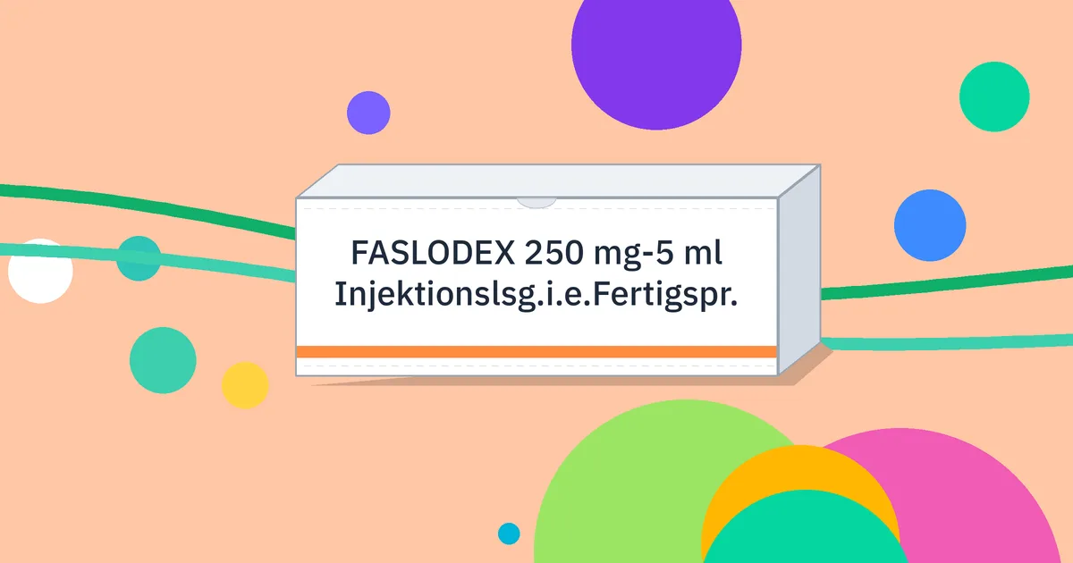 Symbolbild: Packung mit der Aufschrift FASLODEX 250 mg-5 ml Injektionslsg.i.e.Fertigspr. (PZN 06941229) – Verfügbarkeit und Bezug in Apotheken in Frankfurt am Main