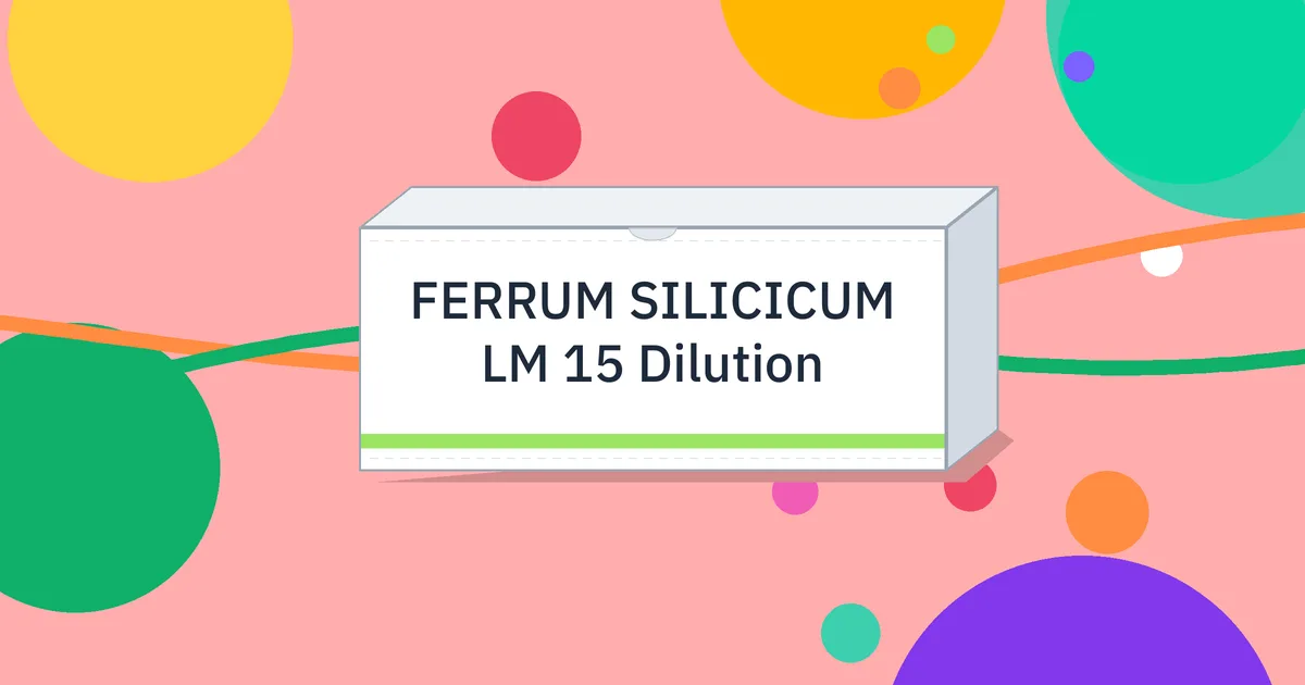 Symbolbild: Packung mit der Aufschrift FERRUM SILICICUM LM 15 Dilution (PZN 12853073) – Verfügbarkeit und Bezug in Apotheken in Frankfurt am Main