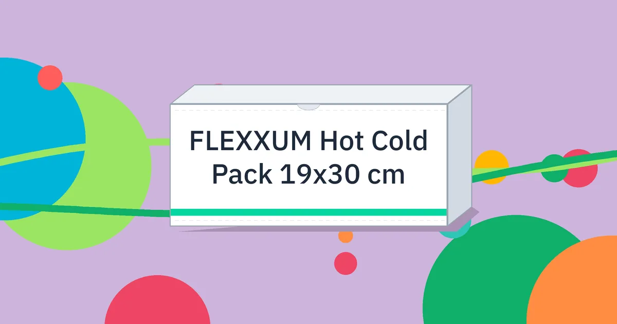 Symbolbild: Packung mit der Aufschrift FLEXXUM Hot Cold Pack 19x30 cm (PZN 01317704) – Verfügbarkeit und Bezug in Apotheken in Frankfurt am Main