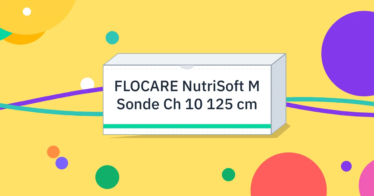 Symbolbild: Packung mit der Aufschrift FLOCARE NutriSoft M Sonde Ch 10 125 cm (PZN 08626288) – Verfügbarkeit und Bezug in Apotheken in Frankfurt am Main