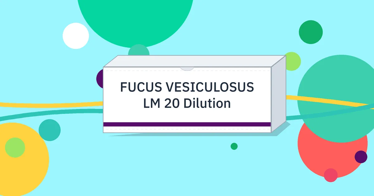 Symbolbild: Packung mit der Aufschrift FUCUS VESICULOSUS LM 20 Dilution (PZN 13493062) – Verfügbarkeit und Bezug in Apotheken in Frankfurt am Main