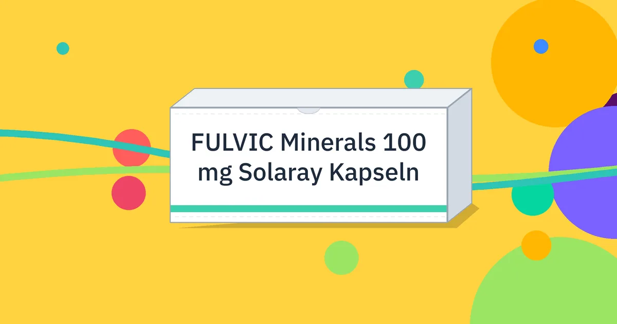 Symbolbild: Packung mit der Aufschrift FULVIC Minerals 100 mg Solaray Kapseln (PZN 20384787) – Verfügbarkeit und Bezug in Apotheken in Frankfurt am Main