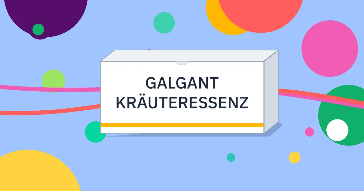 Symbolbild: Packung mit der Aufschrift GALGANT KRÄUTERESSENZ (PZN 13819701) – Verfügbarkeit und Bezug in Apotheken in Frankfurt am Main