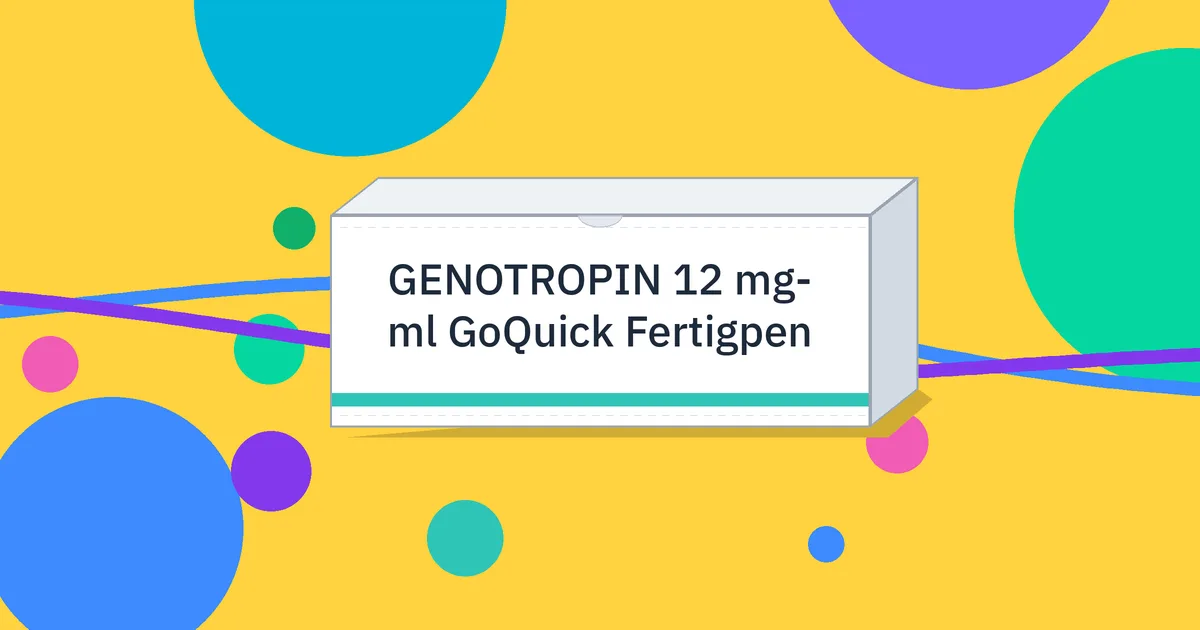 Symbolbild: Packung mit der Aufschrift GENOTROPIN 12 mg-ml GoQuick Fertigpen (PZN 09542889) – Verfügbarkeit und Bezug in Apotheken in Frankfurt am Main