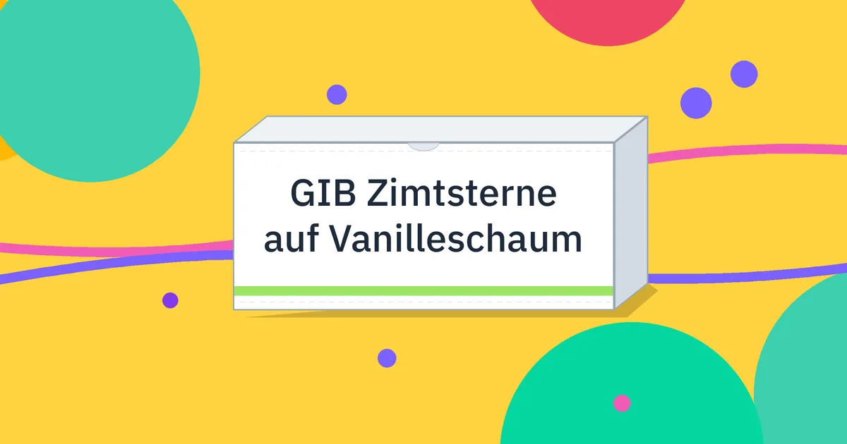 Symbolbild: Packung mit der Aufschrift GIB Zimtsterne auf Vanilleschaum (PZN 19420710) – Verfügbarkeit und Bezug in Apotheken in Frankfurt am Main
