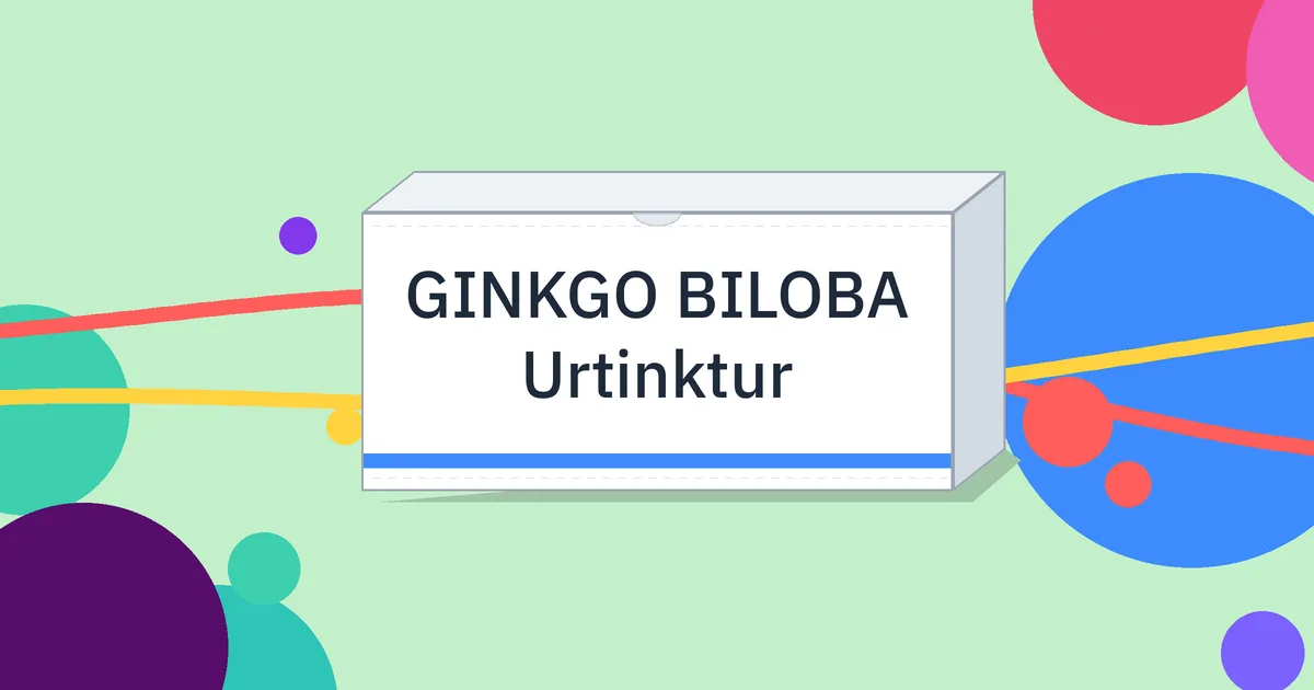 Symbolbild: Packung mit der Aufschrift GINKGO BILOBA Urtinktur (PZN 04676332) – Verfügbarkeit und Bezug in Apotheken in Frankfurt am Main