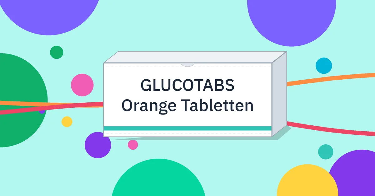 Symbolbild: Packung mit der Aufschrift GLUCOTABS Orange Tabletten (PZN 07411077) – Verfügbarkeit und Bezug in Apotheken in Frankfurt am Main