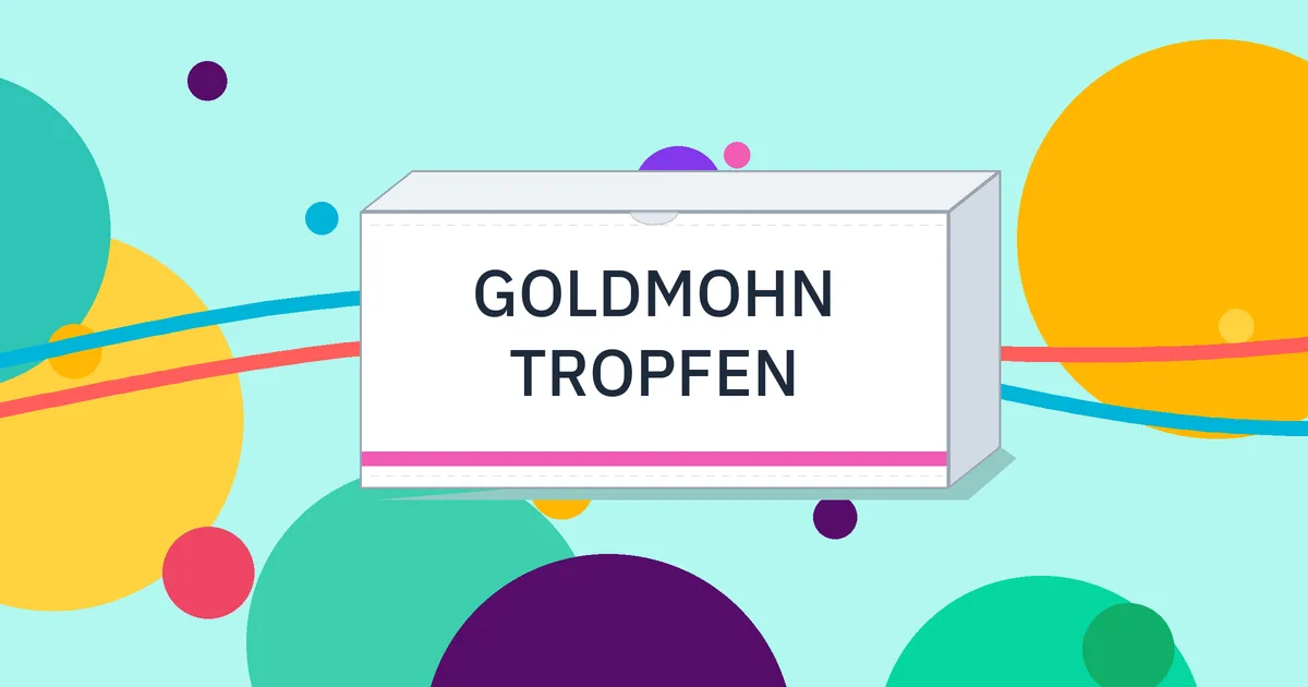 Symbolbild: Packung mit der Aufschrift GOLDMOHN TROPFEN (PZN 14311241) – Verfügbarkeit und Bezug in Apotheken in Frankfurt am Main