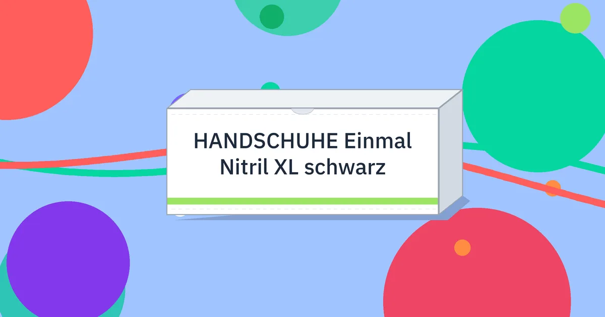 Symbolbild: Packung mit der Aufschrift HANDSCHUHE Einmal Nitril XL schwarz (PZN 14046388) – Verfügbarkeit und Bezug in Apotheken in Frankfurt am Main
