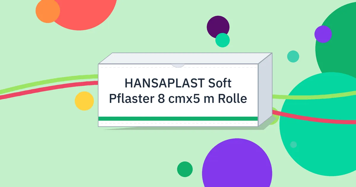 Symbolbild: Packung mit der Aufschrift HANSAPLAST Soft Pflaster 8 cmx5 m Rolle (PZN 08861351) – Verfügbarkeit und Bezug in Apotheken in Frankfurt am Main