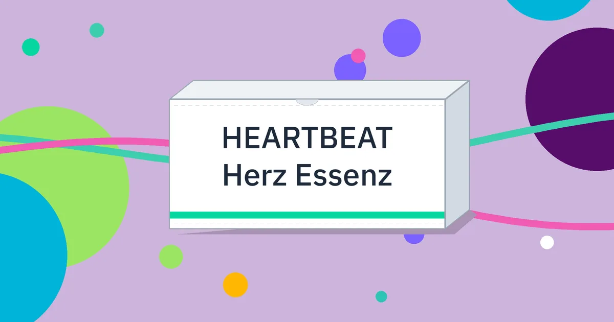 Symbolbild: Packung mit der Aufschrift HEARTBEAT Herz Essenz (PZN 20833328) – Verfügbarkeit und Bezug in Apotheken in Frankfurt am Main