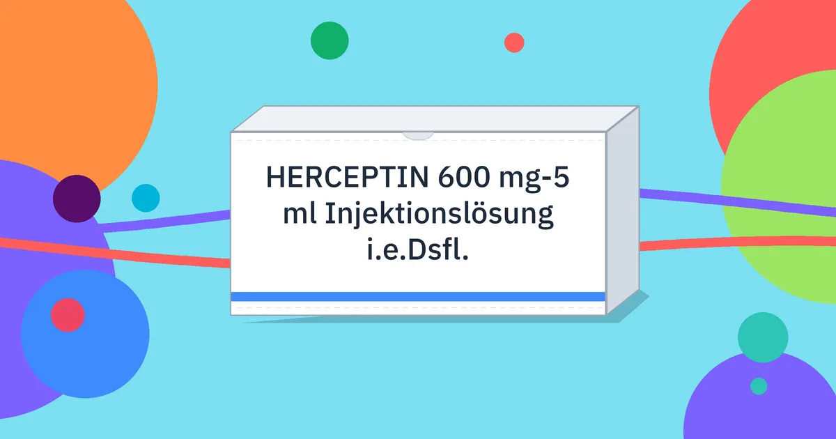 Symbolbild: Packung mit der Aufschrift HERCEPTIN 600 mg-5 ml Injektionslösung i.e.Dsfl. (PZN 11690516) – Verfügbarkeit und Bezug in Apotheken in Frankfurt am Main
