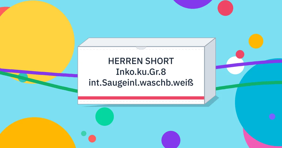 Symbolbild: Packung mit der Aufschrift HERREN SHORT Inko.ku.Gr.8 int.Saugeinl.waschb.weiß (PZN 17313826) – Verfügbarkeit und Bezug in Apotheken in Frankfurt am Main