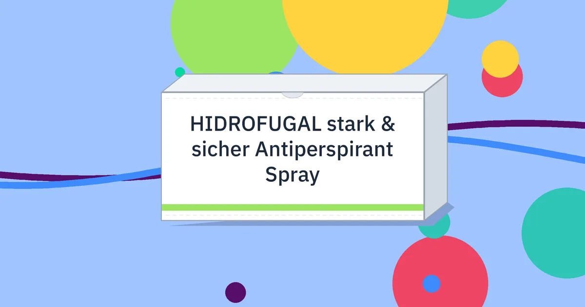 Symbolbild: Packung mit der Aufschrift HIDROFUGAL stark & sicher Antiperspirant Spray (PZN 18397883) – Verfügbarkeit und Bezug in Apotheken in Frankfurt am Main