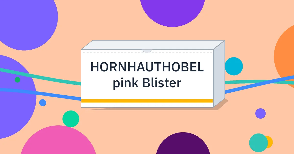 Symbolbild: Packung mit der Aufschrift HORNHAUTHOBEL pink Blister (PZN 01605254) – Verfügbarkeit und Bezug in Apotheken in Frankfurt am Main
