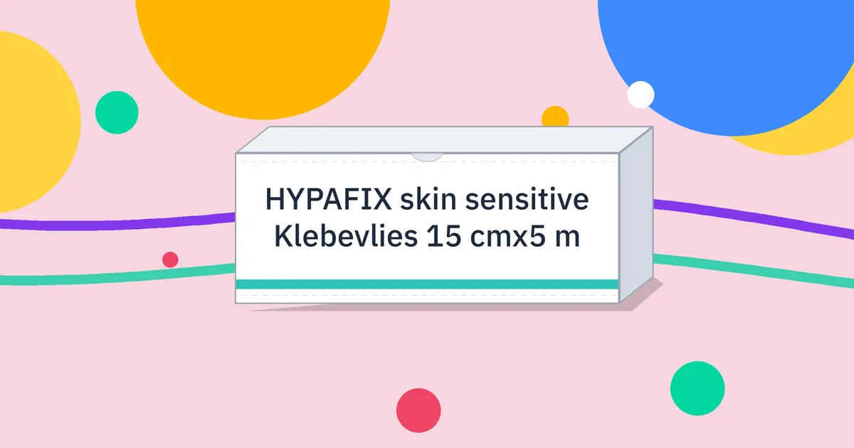 Symbolbild: Packung mit der Aufschrift HYPAFIX skin sensitive Klebevlies 15 cmx5 m (PZN 19194685) – Verfügbarkeit und Bezug in Apotheken in Frankfurt am Main