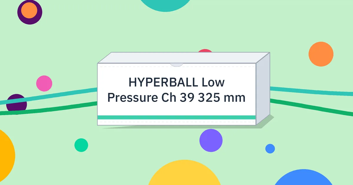 Symbolbild: Packung mit der Aufschrift HYPERBALL Low Pressure Ch 39 325 mm (PZN 00910469) – Verfügbarkeit und Bezug in Apotheken in Frankfurt am Main