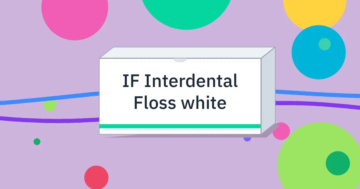 Symbolbild: Packung mit der Aufschrift IF Interdental Floss white (PZN 10117890) – Verfügbarkeit und Bezug in Apotheken in Frankfurt am Main