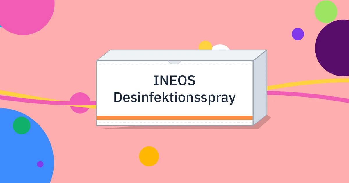 Symbolbild: Packung mit der Aufschrift INEOS Desinfektionsspray (PZN 17875895) – Verfügbarkeit und Bezug in Apotheken in Frankfurt am Main