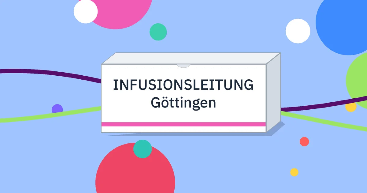 Symbolbild: Packung mit der Aufschrift INFUSIONSLEITUNG Göttingen (PZN 07264423) – Verfügbarkeit und Bezug in Apotheken in Frankfurt am Main