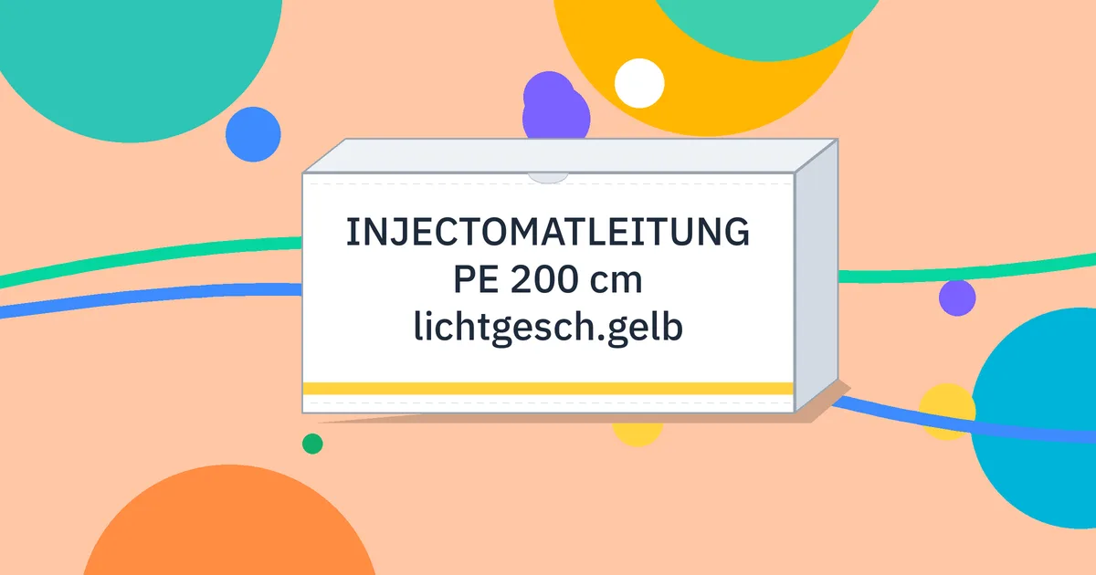 Symbolbild: Packung mit der Aufschrift INJECTOMATLEITUNG PE 200 cm lichtgesch.gelb (PZN 03455190) – Verfügbarkeit und Bezug in Apotheken in Frankfurt am Main