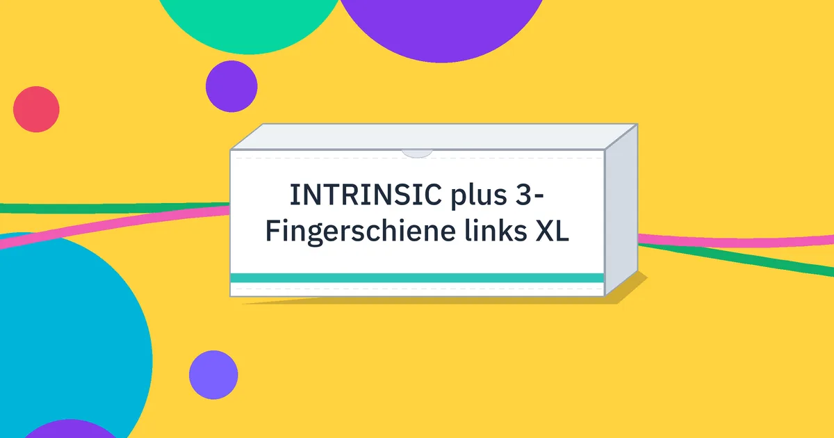 Symbolbild: Packung mit der Aufschrift INTRINSIC plus 3-Fingerschiene links XL (PZN 16838018) – Verfügbarkeit und Bezug in Apotheken in Frankfurt am Main