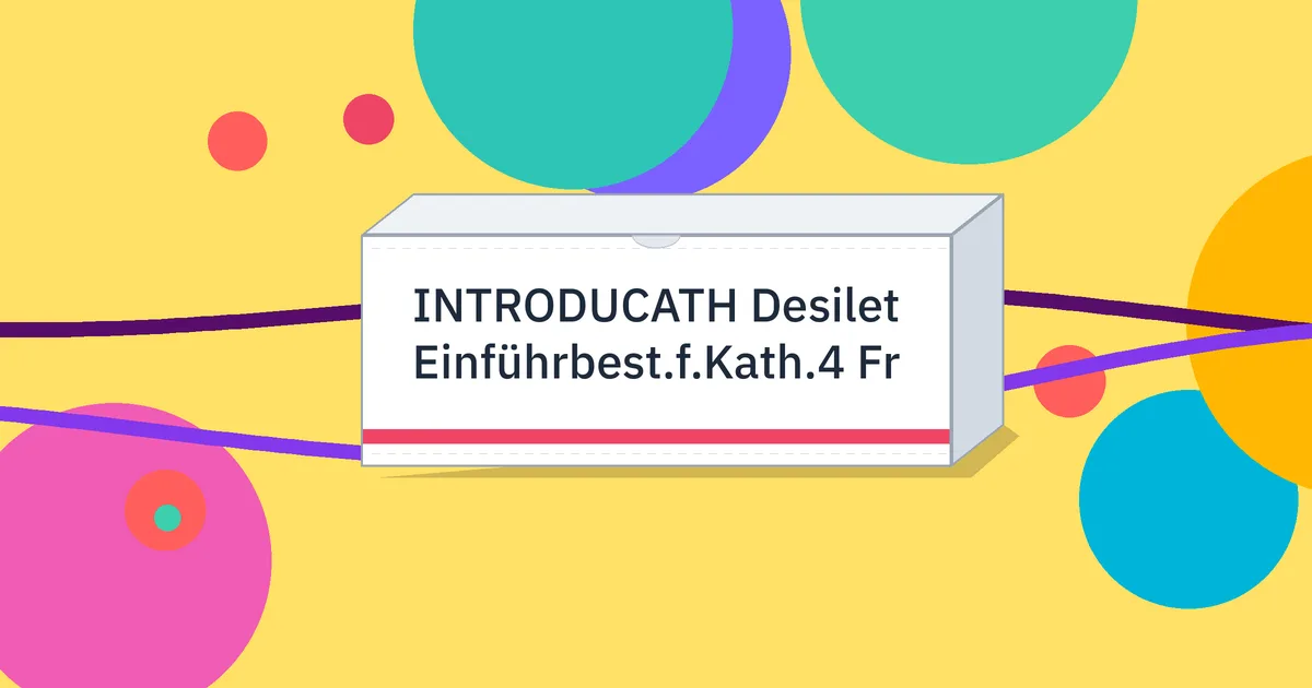 Symbolbild: Packung mit der Aufschrift INTRODUCATH Desilet Einführbest.f.Kath.4 Fr (PZN 00956721) – Verfügbarkeit und Bezug in Apotheken in Frankfurt am Main