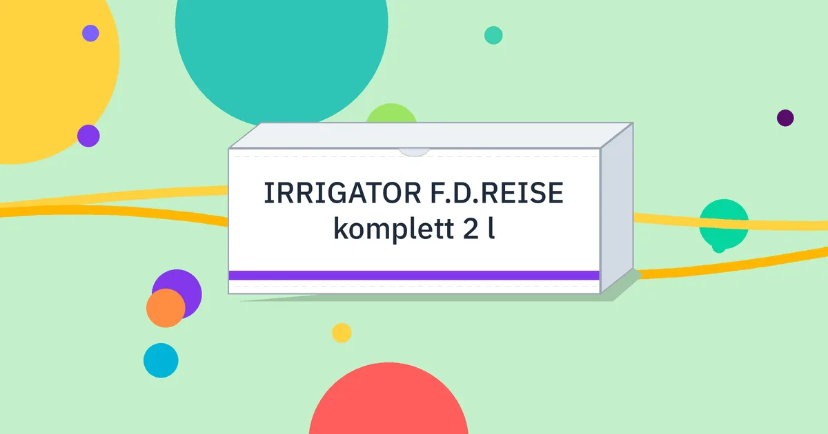 Symbolbild: Packung mit der Aufschrift IRRIGATOR F.D.REISE komplett 2 l (PZN 09269790) – Verfügbarkeit und Bezug in Apotheken in Frankfurt am Main