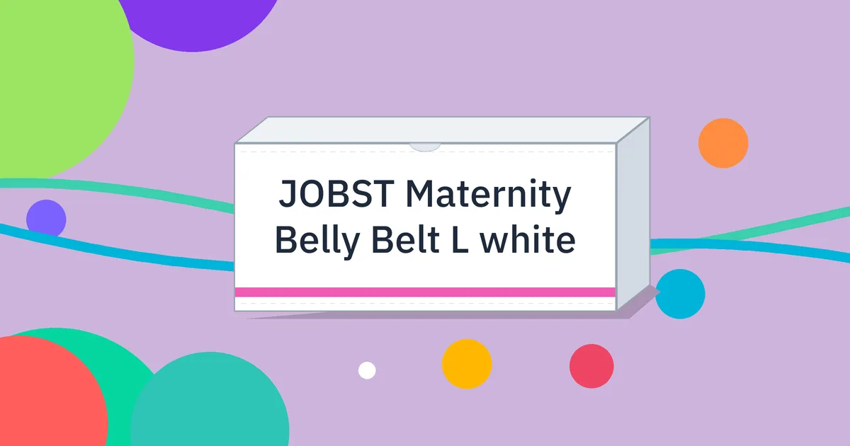 Symbolbild: Packung mit der Aufschrift JOBST Maternity Belly Belt L white (PZN 18311338) – Verfügbarkeit und Bezug in Apotheken in Frankfurt am Main