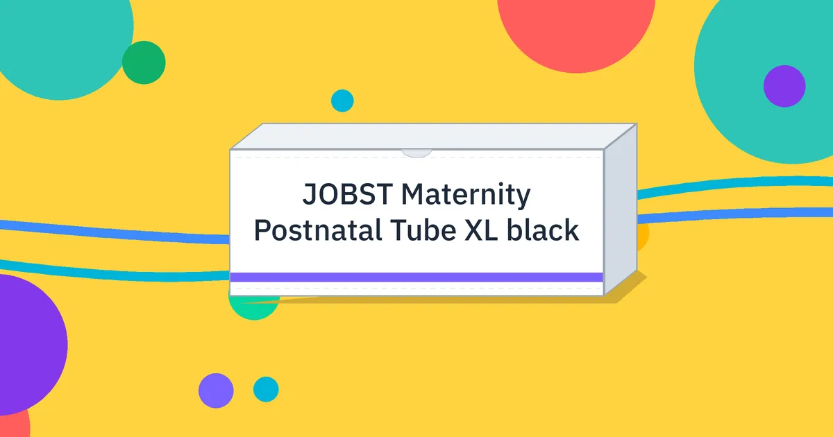 Symbolbild: Packung mit der Aufschrift JOBST Maternity Postnatal Tube XL black (PZN 18311462) – Verfügbarkeit und Bezug in Apotheken in Frankfurt am Main