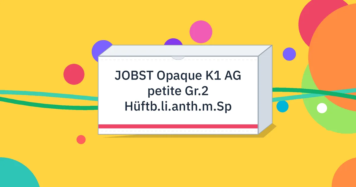 Symbolbild: Packung mit der Aufschrift JOBST Opaque K1 AG petite Gr.2 Hüftb.li.anth.m.Sp (PZN 16273125) – Verfügbarkeit und Bezug in Apotheken in Frankfurt am Main