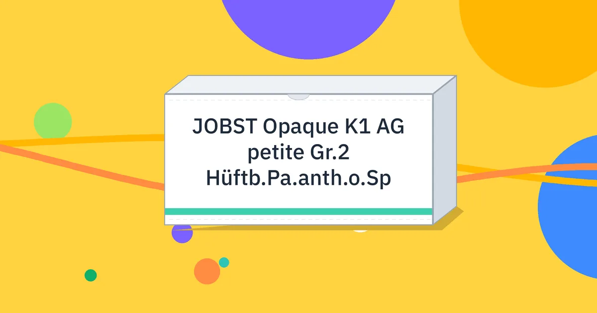Symbolbild: Packung mit der Aufschrift JOBST Opaque K1 AG petite Gr.2 Hüftb.Pa.anth.o.Sp (PZN 16273042) – Verfügbarkeit und Bezug in Apotheken in Frankfurt am Main